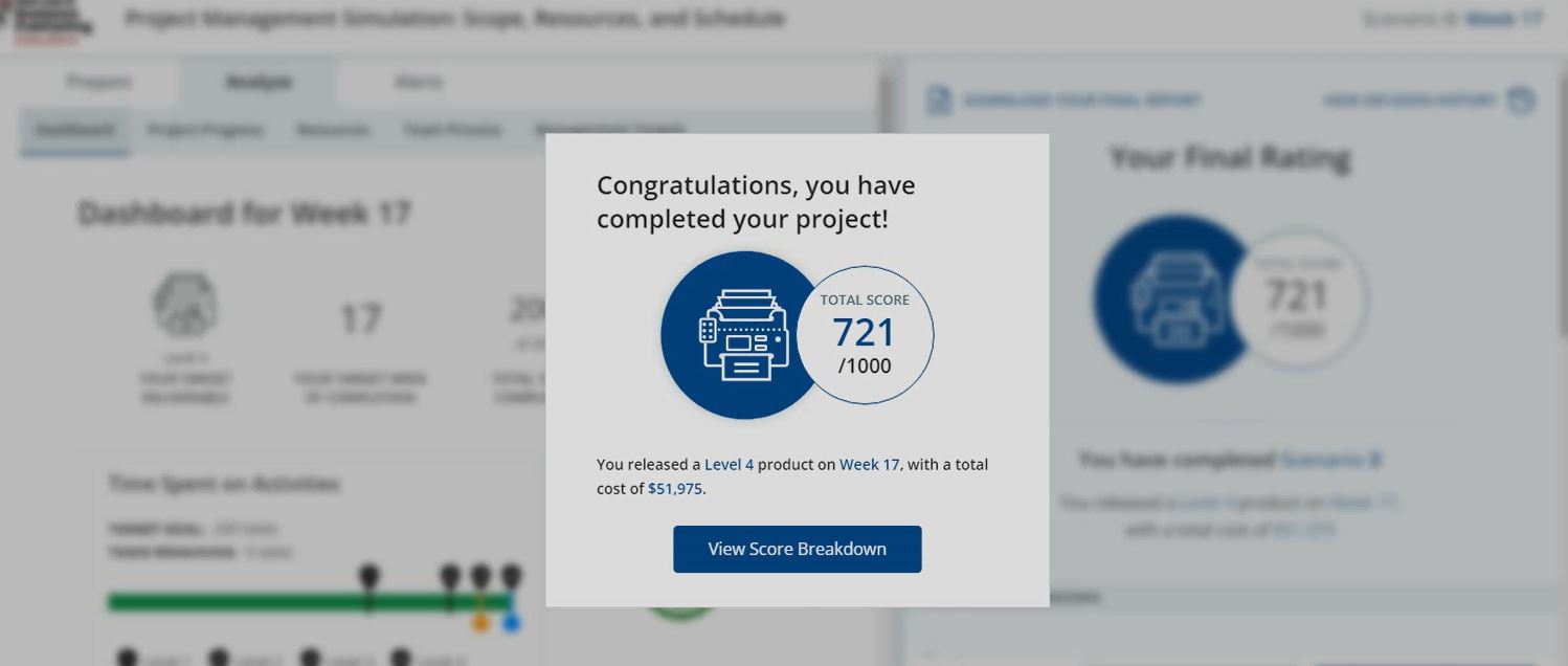 721+ Project Management Simulation scope Resources and Schedule Scenario B